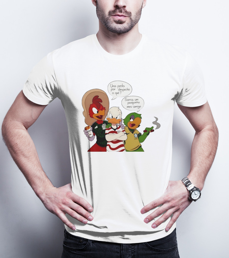 The Three Caballeros Panchito Pistoles Donald Duck José Carioca México USA Brazil Jerseys Soccer Fan Collection T-Shirt