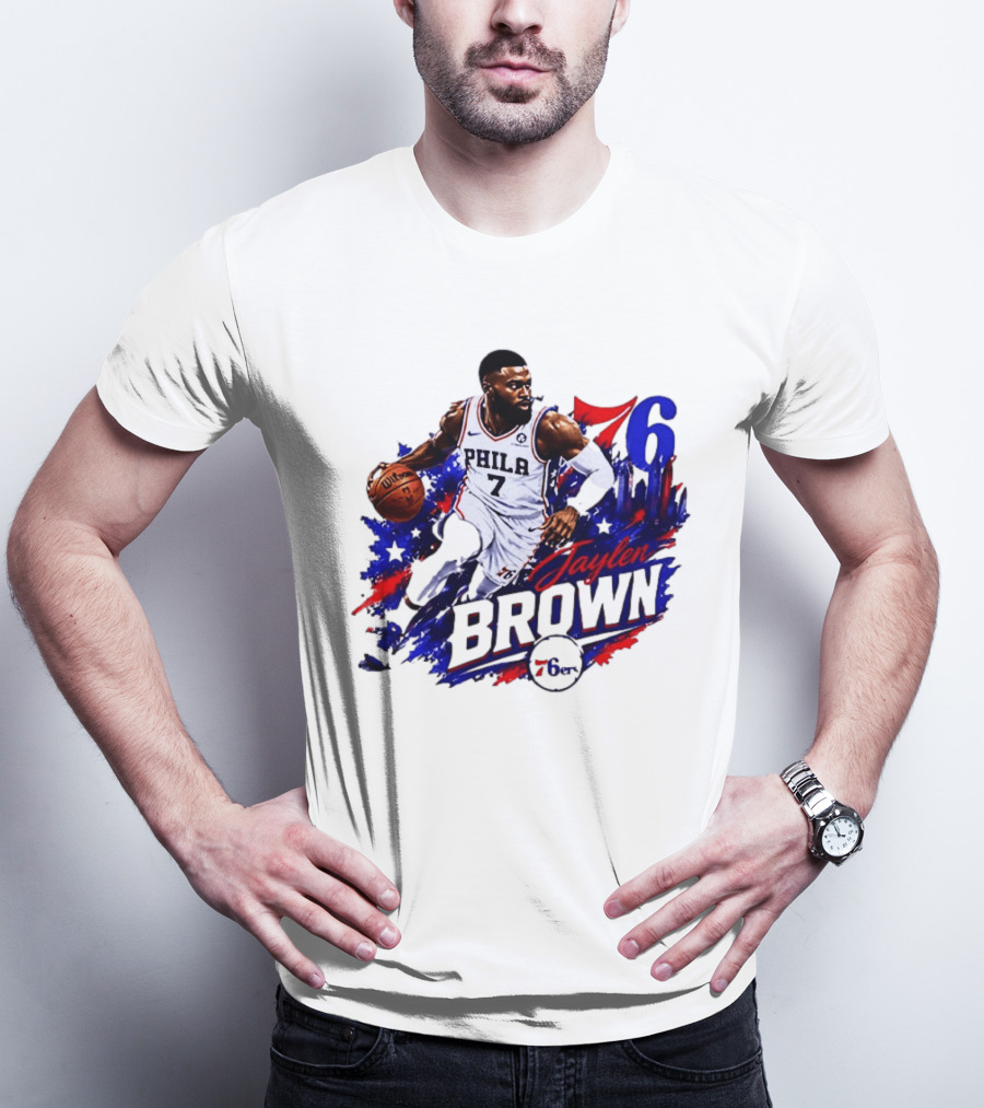 Philadelphia 76ers Jaylen Brown 76 Number 7 Phila Basketball T-Shirt