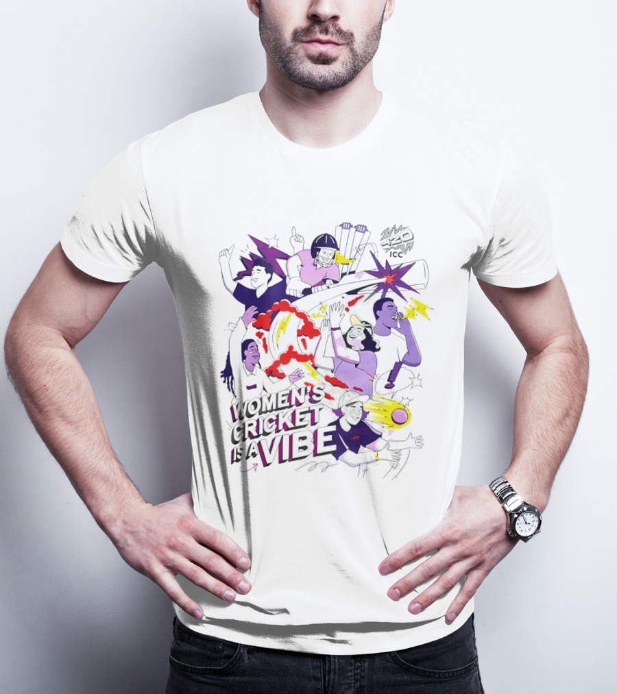 Women's Cricket Is A Vibe ICC T20 Excitement Explosion T-Shirt
