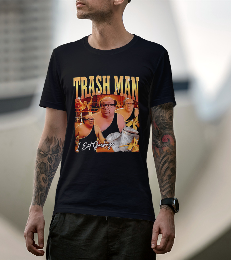 Trash Man Frank Reynolds I Eat Garbage Iconic Comedy T-Shirt