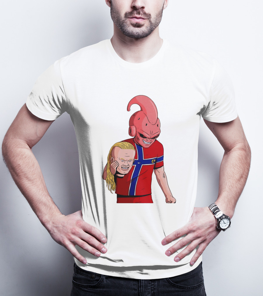 Majin Buu Holding Erling Haaland With Norway Football Jersey T-Shirt