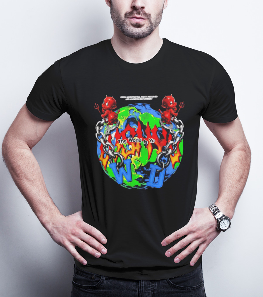 Washyou Devil Chain World Is Yours WJ Planet Flames T-Shirt
