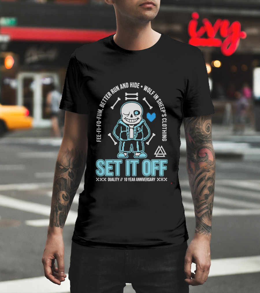 Set It Off Duality 10 Year Anniversary Undertale Sans Wolf In Sheep's Clothing T-Shirt