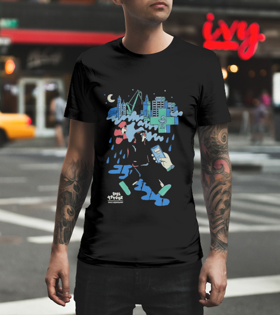 Taco Hemingway 2026 Tour Cityscape With Cross And Moon T-Shirt