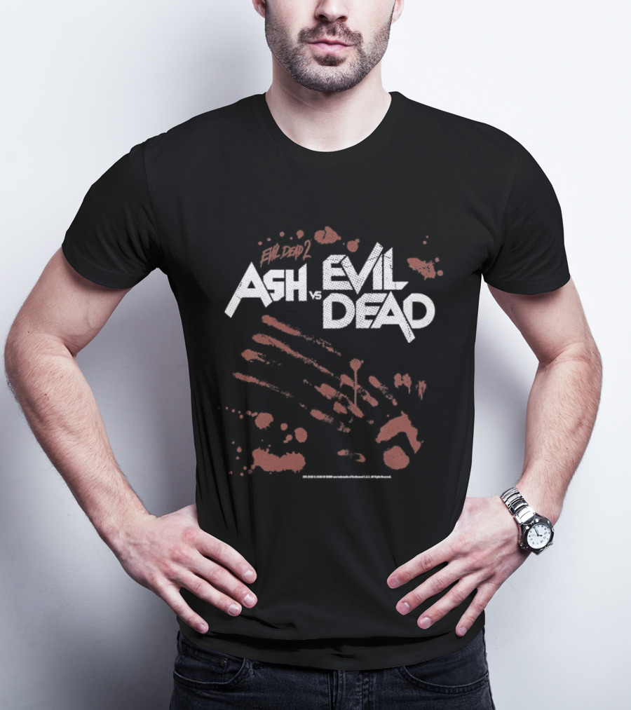 Ash Vs Evil Dead Bloody Handprint Scary Movie Cult Classic Horror T-Shirt