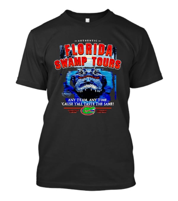 Authentic Florida Swamp Tours Alligator Gainesville Football T-Shirt