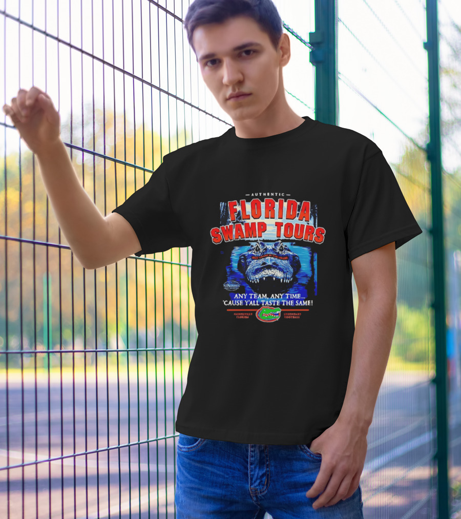 Authentic Florida Swamp Tours Alligator Gainesville Football T-Shirt