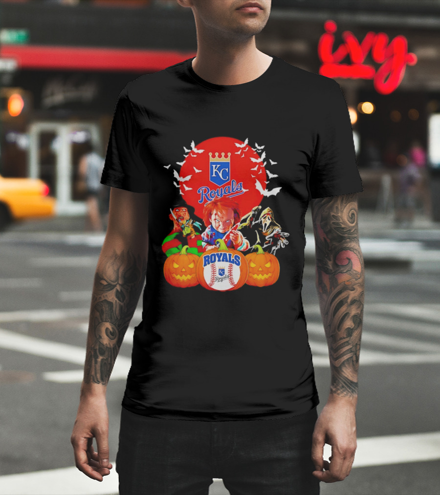 Kansas City Royals Halloween Freddy Krueger Chucky Ghostface T-Shirt