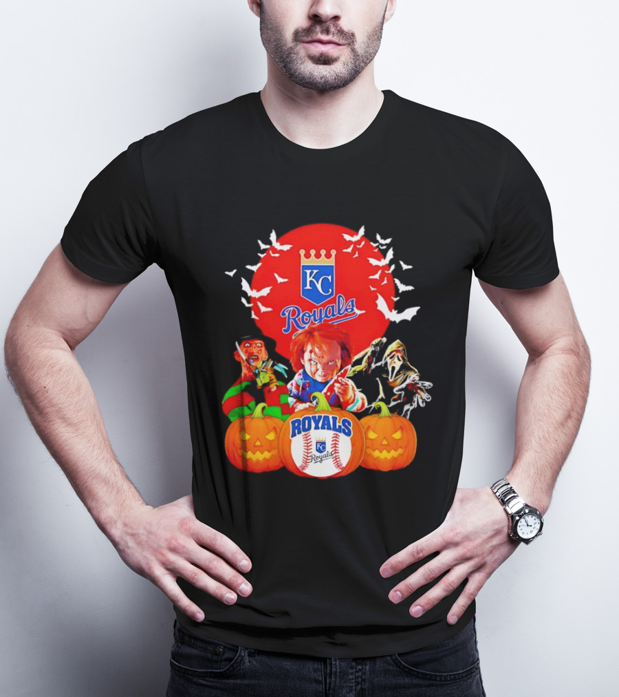 Kansas City Royals Halloween Freddy Krueger Chucky Ghostface T-Shirt