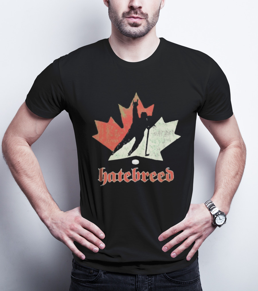 Maple Leaf Hockey Player Hatebreed T-Shirt