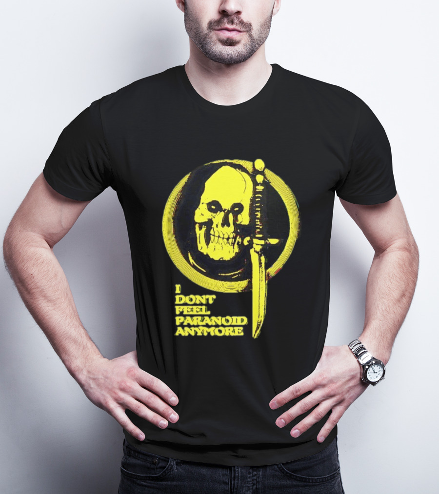 I Don't Feel Paranoid Anymore Skull Dagger Retro Horror Vibe T-Shirt