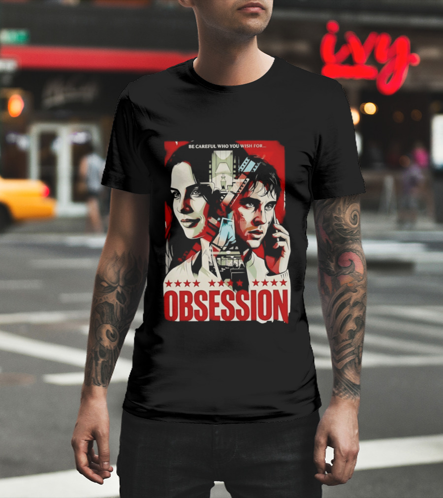 Obsession Be Careful Who You Wish For Movie Red And White Faces T-Shirt