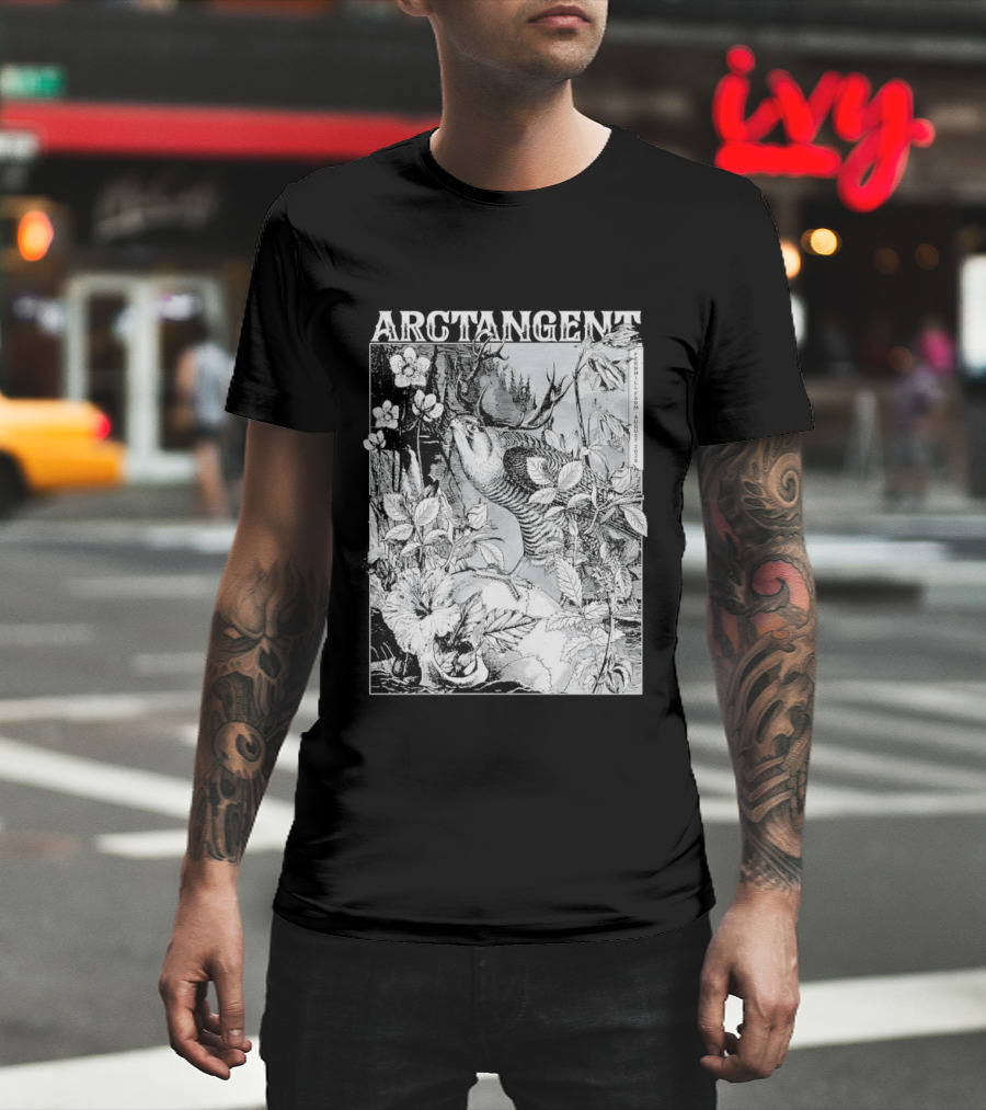 Arctangent Fernhill Farm Festival 2026 Bird Antlers Floral T-Shirt
