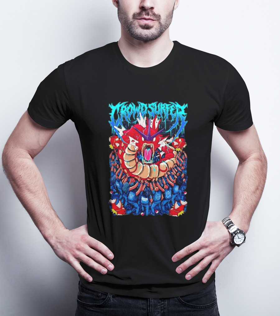 Crowd Surfer Gyarados Magikarp Pokémon Fan Art Concert Scene T-Shirt