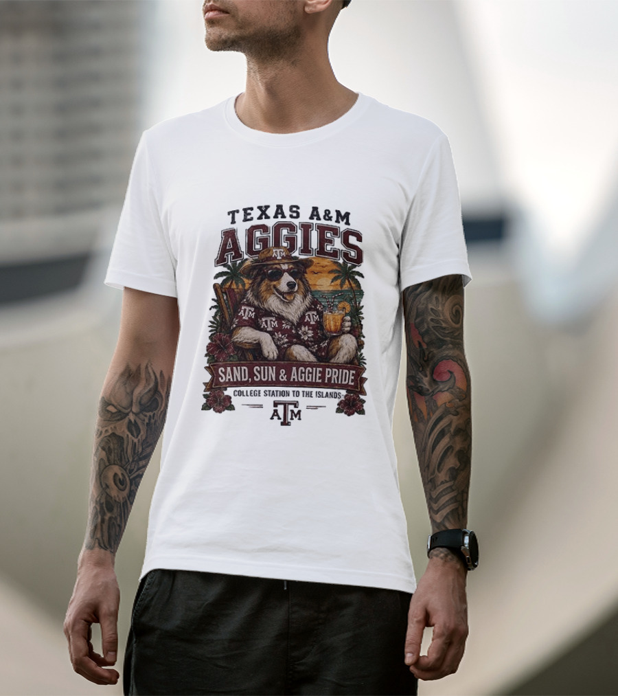 Texas A&M Aggies Sand Sun Aggie Pride College Station To The Islands T-Shirt