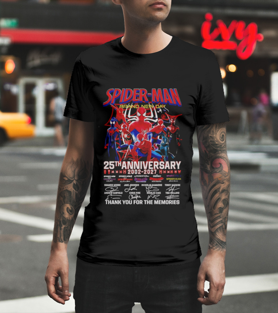 Spider Man Brand New Day 25th Anniversary 2002 2027 Thank You For The Memories T-Shirt