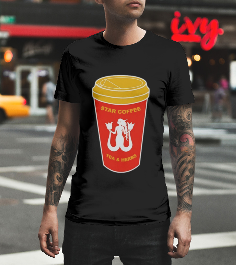Star Coffee Tea & Herbs Mermaid Cup T-Shirt