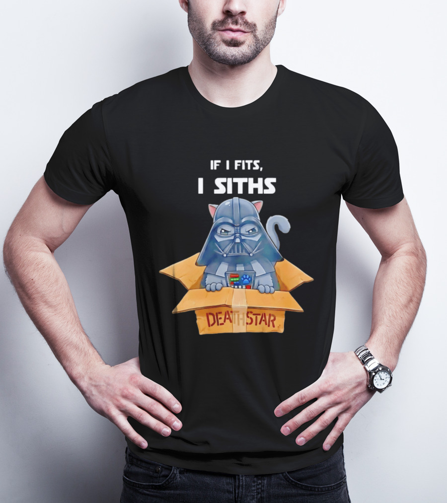 If I Fits I Siths Darth Vader Cat In Death Star Box T-Shirt