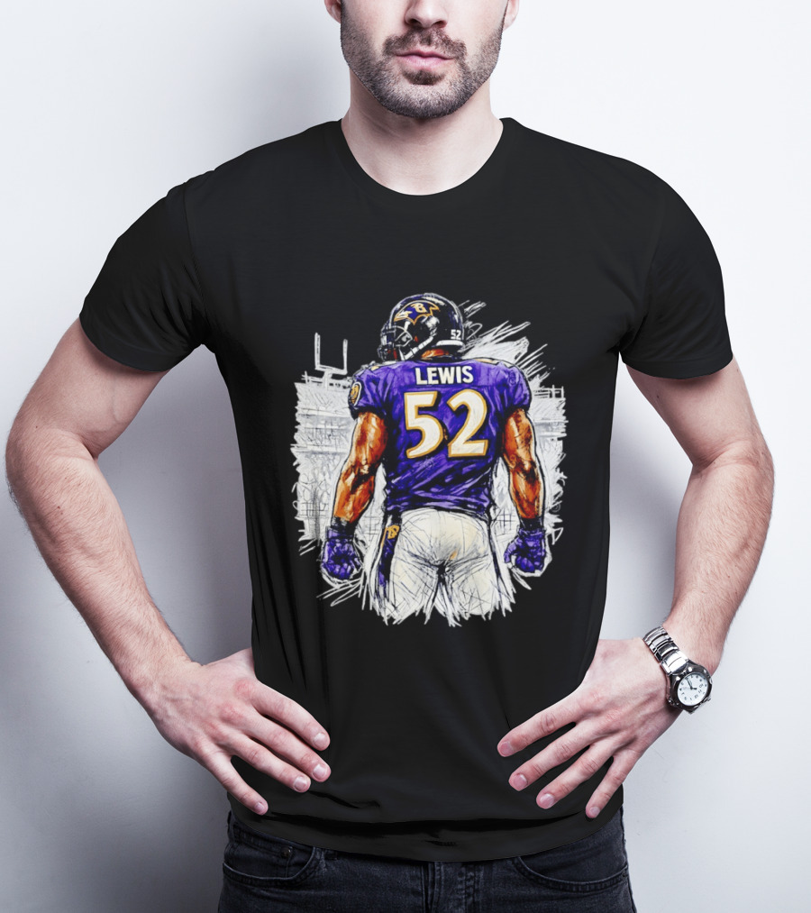 Ray Lewis Baltimore Ravens 52 Lewis Football Legendary Linebacker Ravens NFL Team T-Shirt