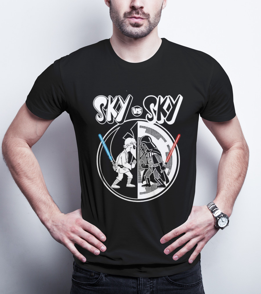 Sky Vs Sky Luke Skywalker Darth Vader Lightsaber Duel T-Shirt