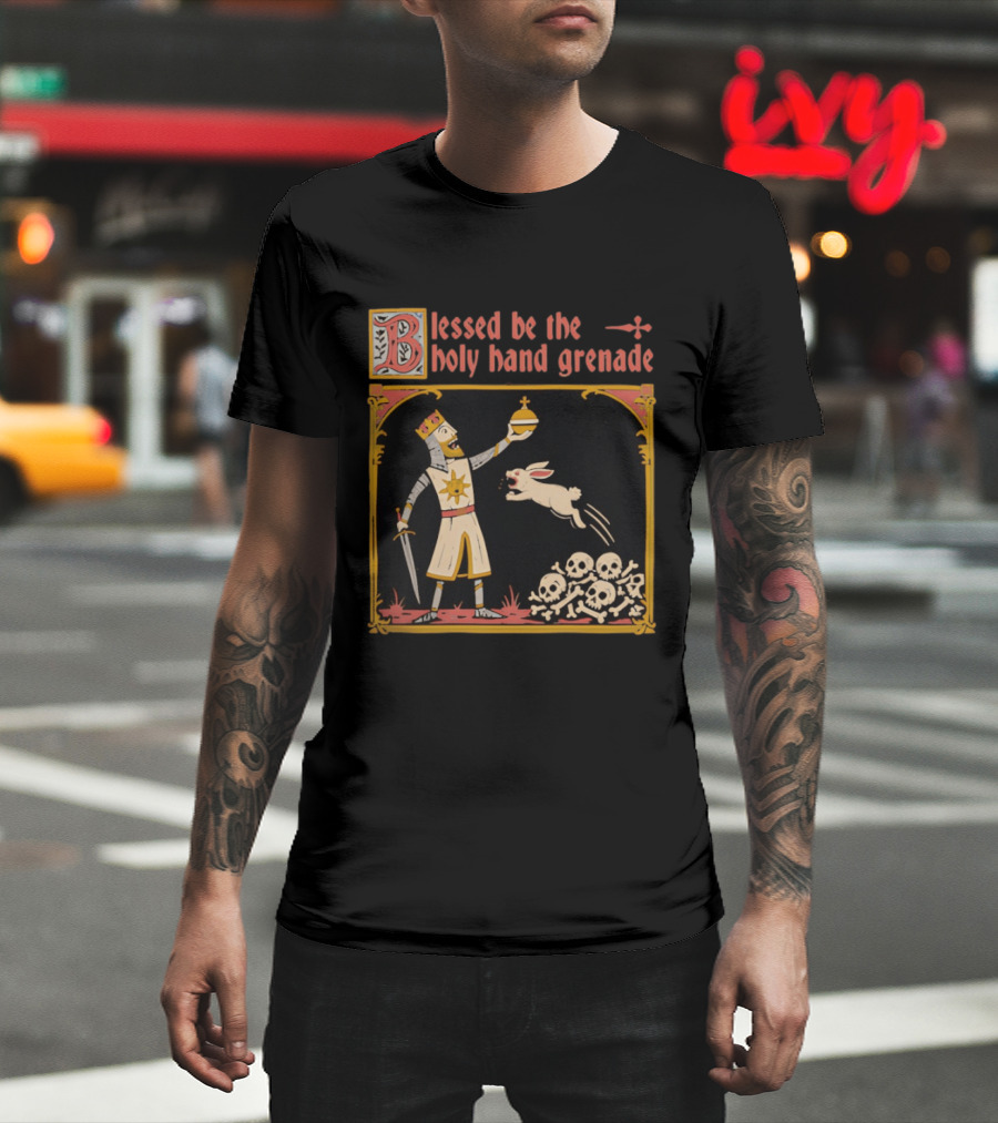 Blessed Be The Holy Hand Grenade Monty Python Knight T-Shirt
