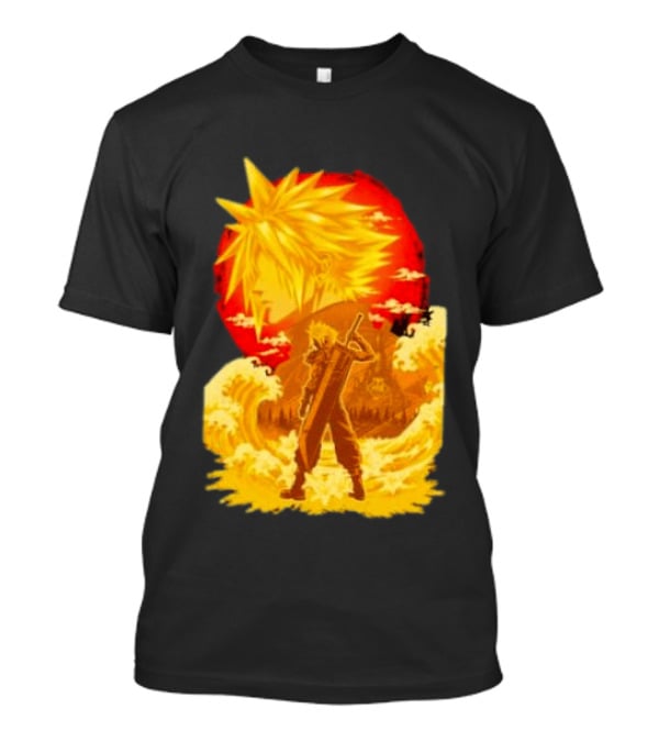 Cloud Strife Final Fantasy VII Shinra Ukiyo E Wave T-Shirt