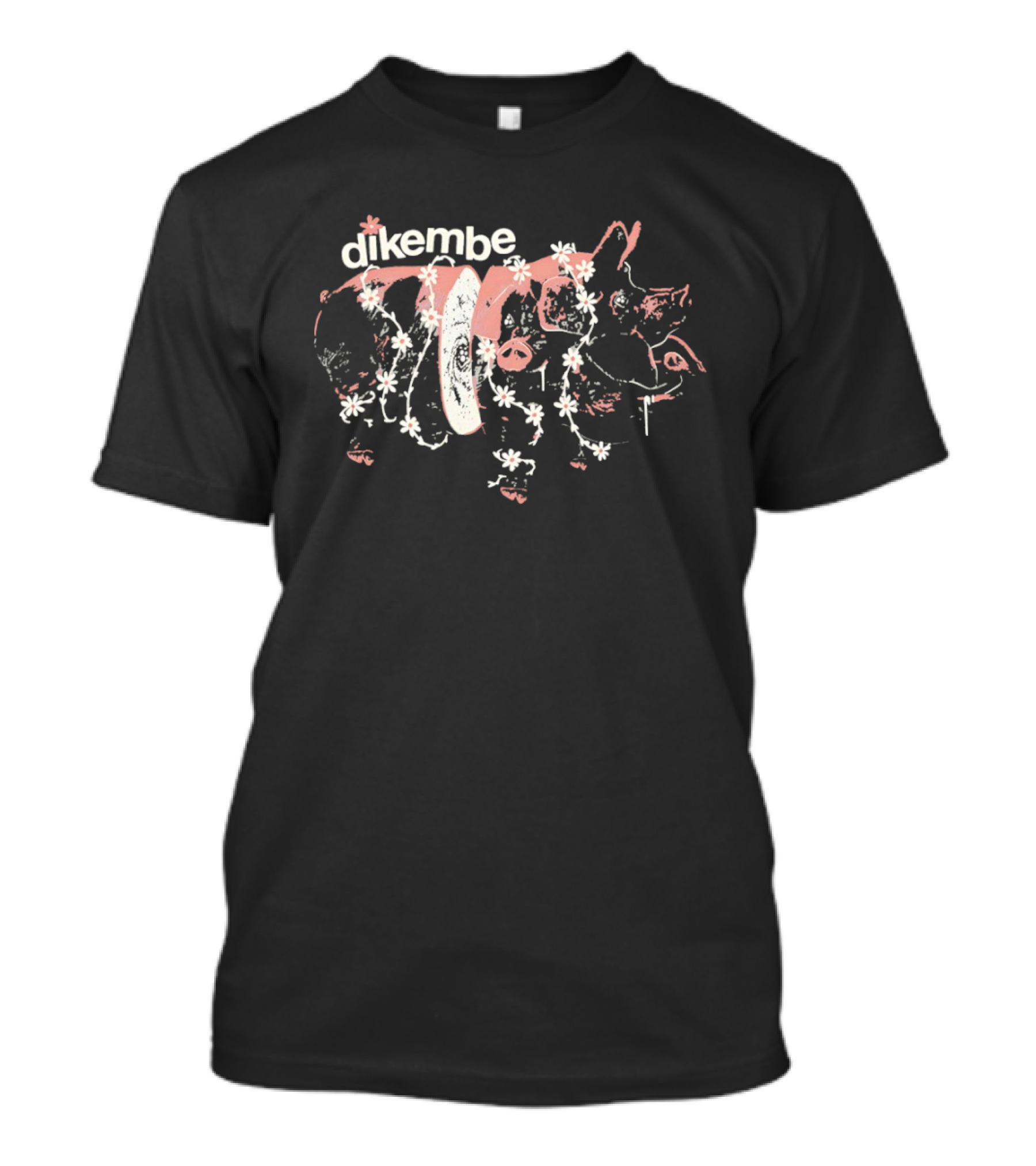 Dikembe Pig Floral Indie Rock Band Aesthetic T-Shirt