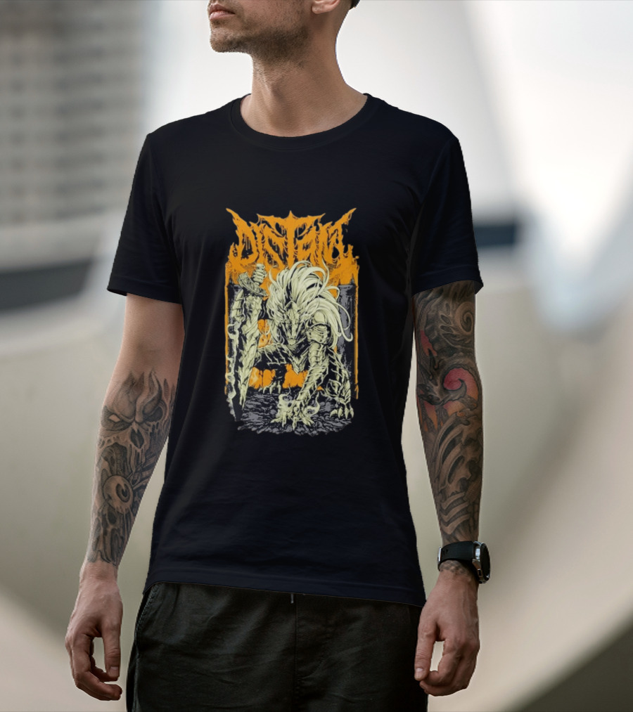 Distant Black Blade Dark Fantasy Warrior With Sword T-Shirt