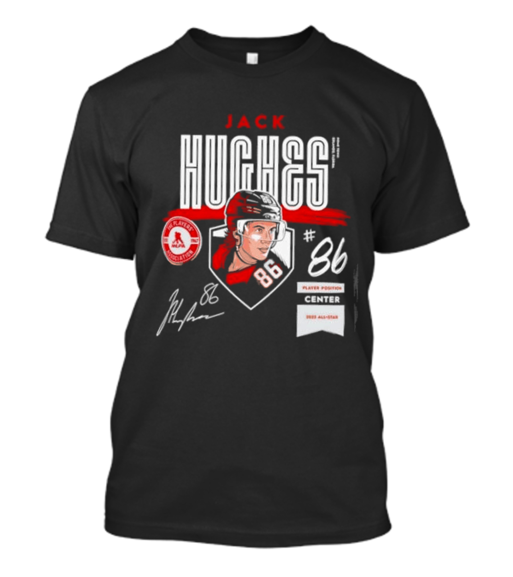 Jack Hughes NHLPA Signature 2023 All Star Center #86 T-Shirt