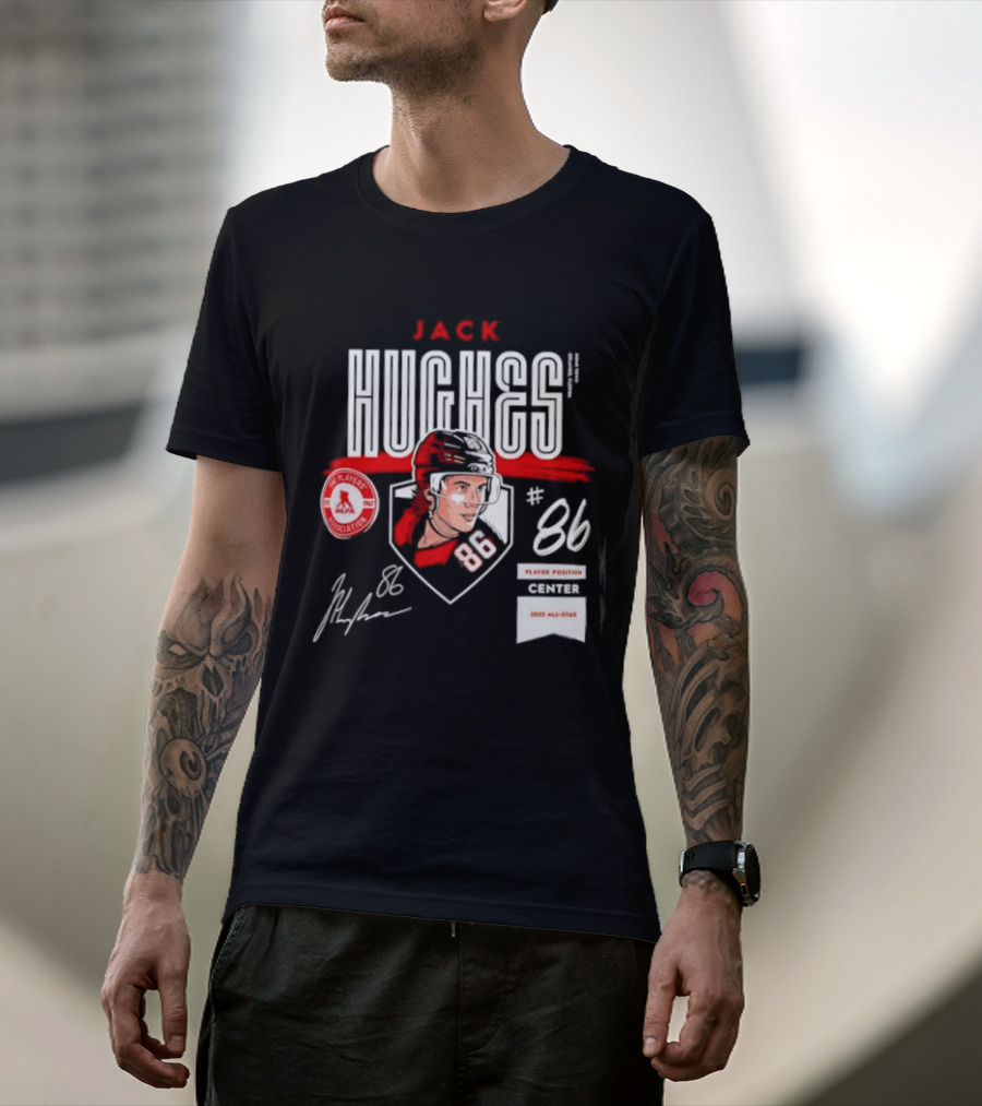 Jack Hughes NHLPA Signature 2023 All Star Center #86 T-Shirt