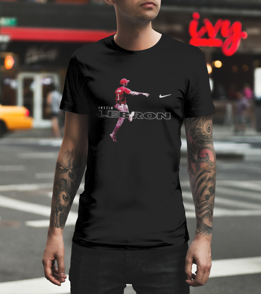 Justin Lebron 1 Baseball Athlete Nike Red Jersey T-Shirt