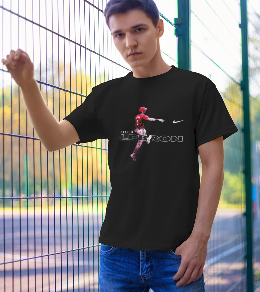 Justin Lebron 1 Baseball Athlete Nike Red Jersey T-Shirt