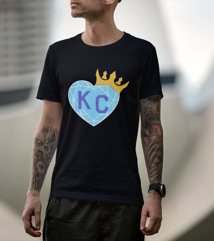 KC Diamond Heart With Golden Crown T-Shirt