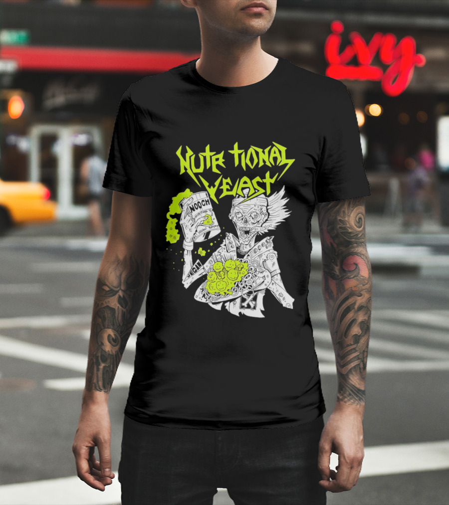 Nutritional Yeast Nooch Vegan Yummy B12 Skeleton T-Shirt