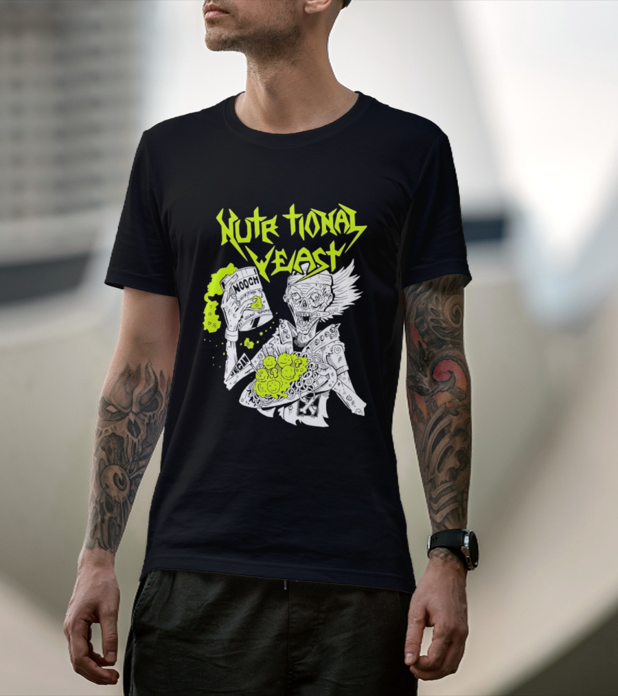 Nutritional Yeast Nooch Vegan Yummy B12 Skeleton T-Shirt