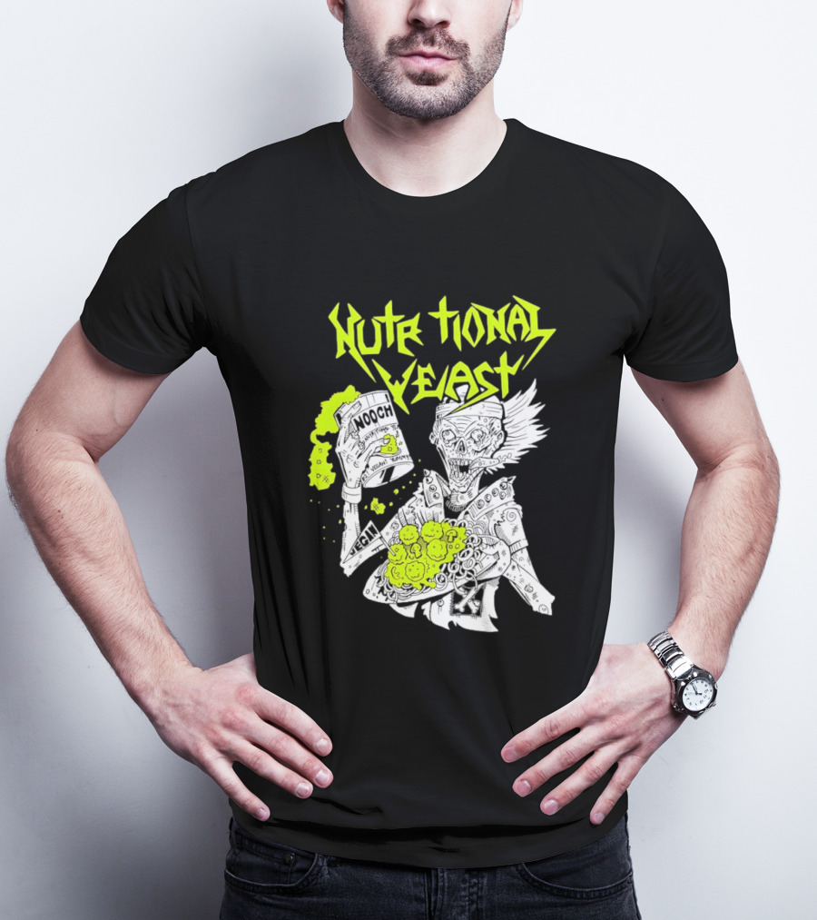 Nutritional Yeast Nooch Vegan Yummy B12 Skeleton T-Shirt