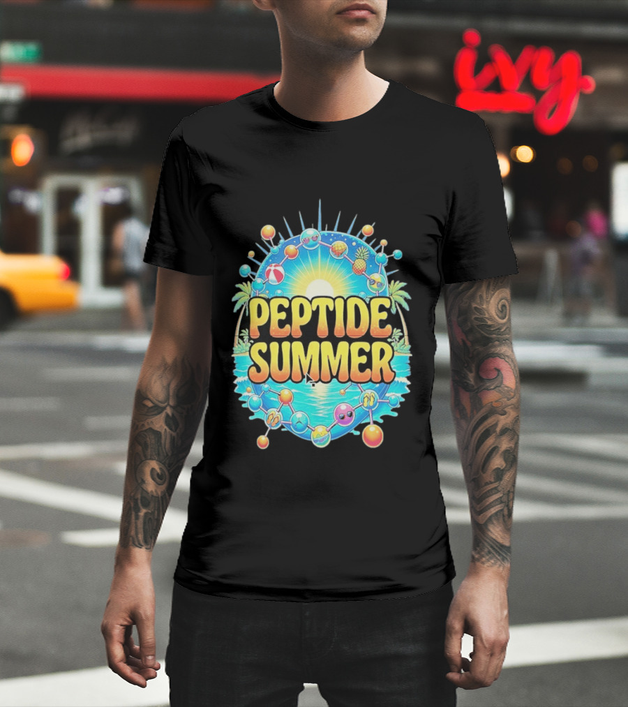 Peptide Summer Tropical Molecular Science Beach Vibe T-Shirt