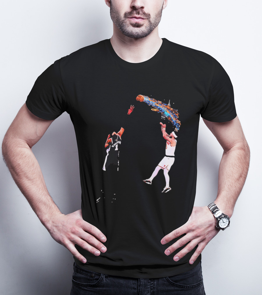 Wembanyama Vs New York Basketball Player Dynamic Showdown T-Shirt