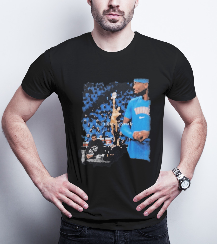 Shai Gilgeous Alexander Take Things Personally Blue Outfit And Black T-Shirt