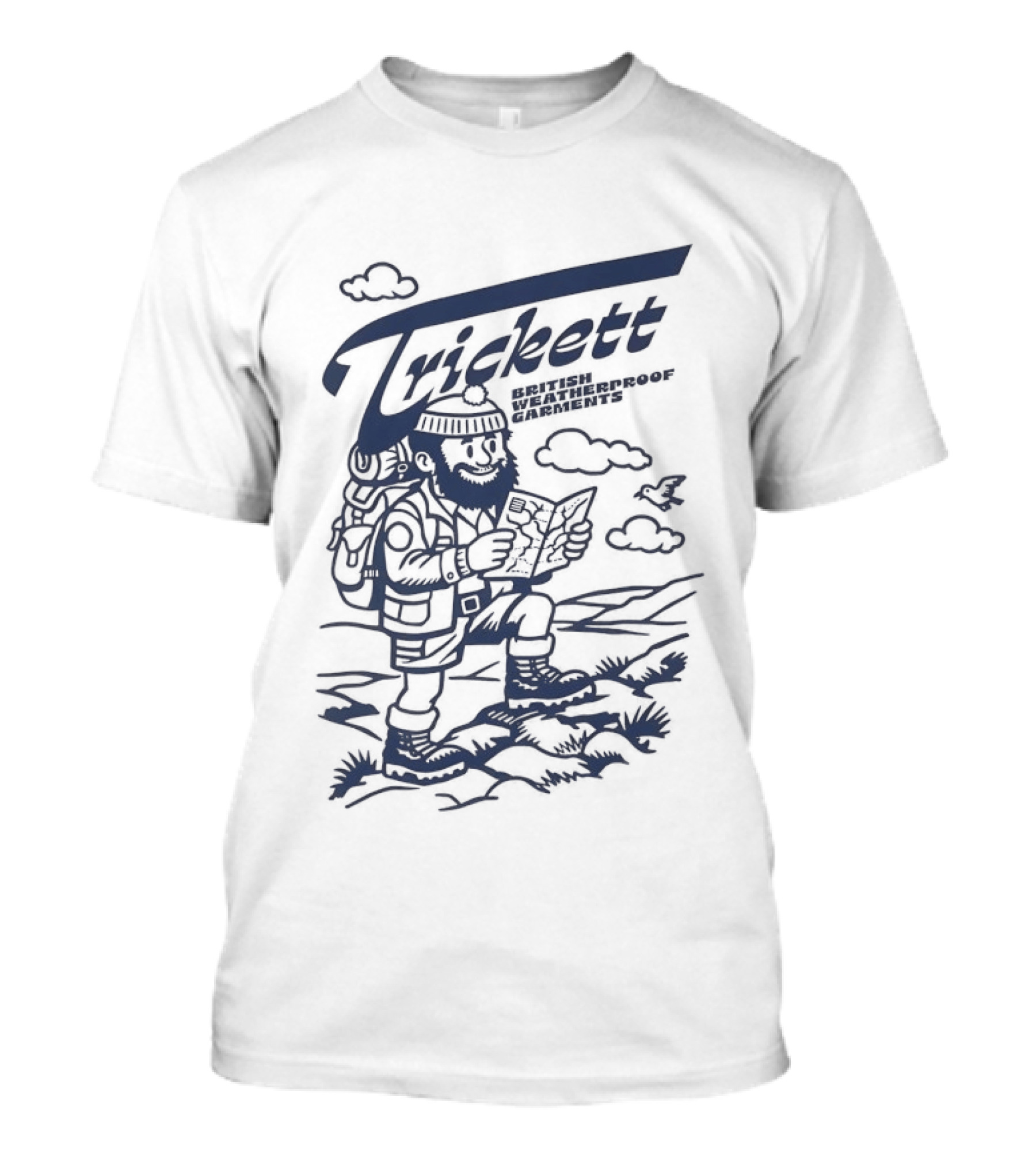 Trickett Hiker In British Landscape With Weatherproof Gear T-Shirt