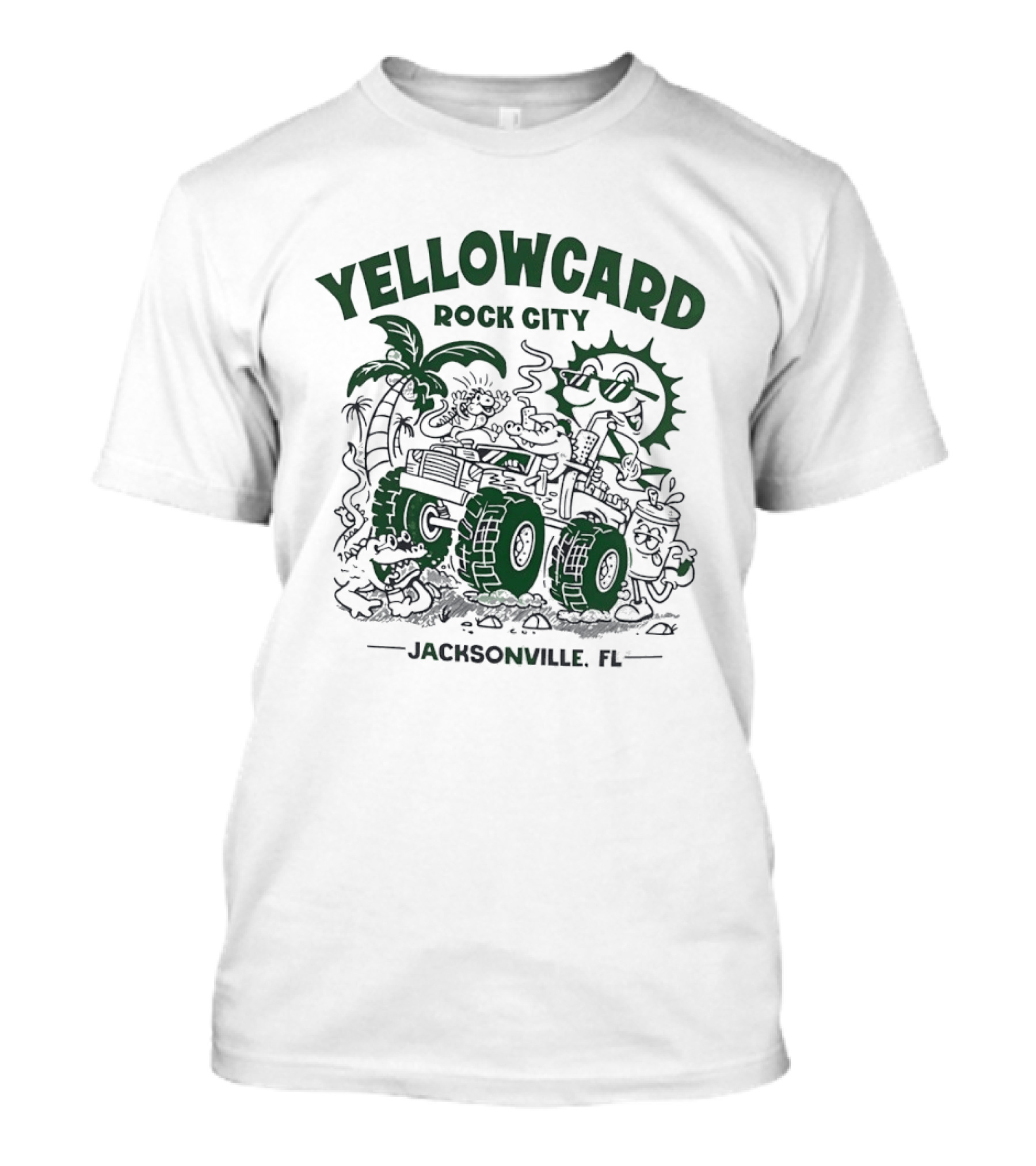 Yellowcard Rock City Jacksonville FL Tropical Adventure Monster Truck T-Shirt