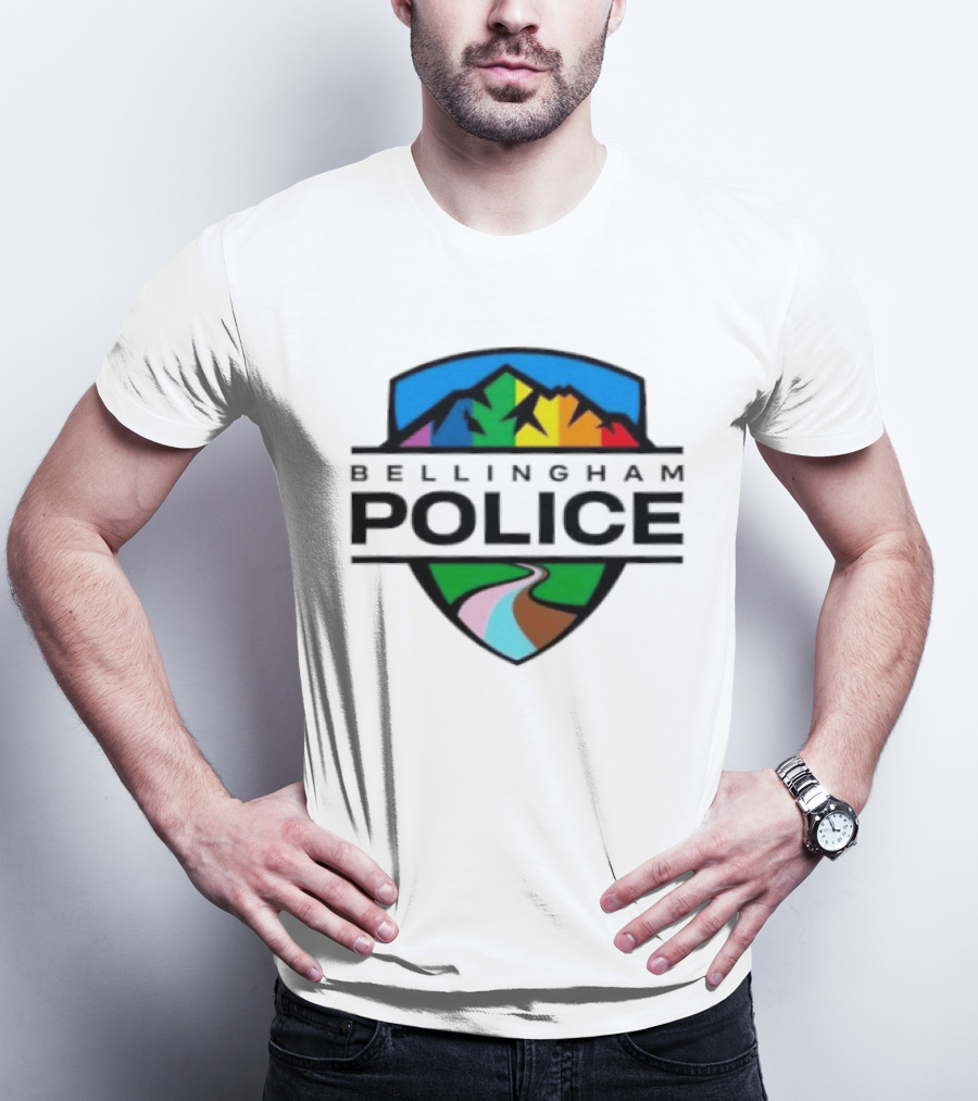 Bellingham Police Pride Mountain Shield LGBTQ Pathway T-Shirt