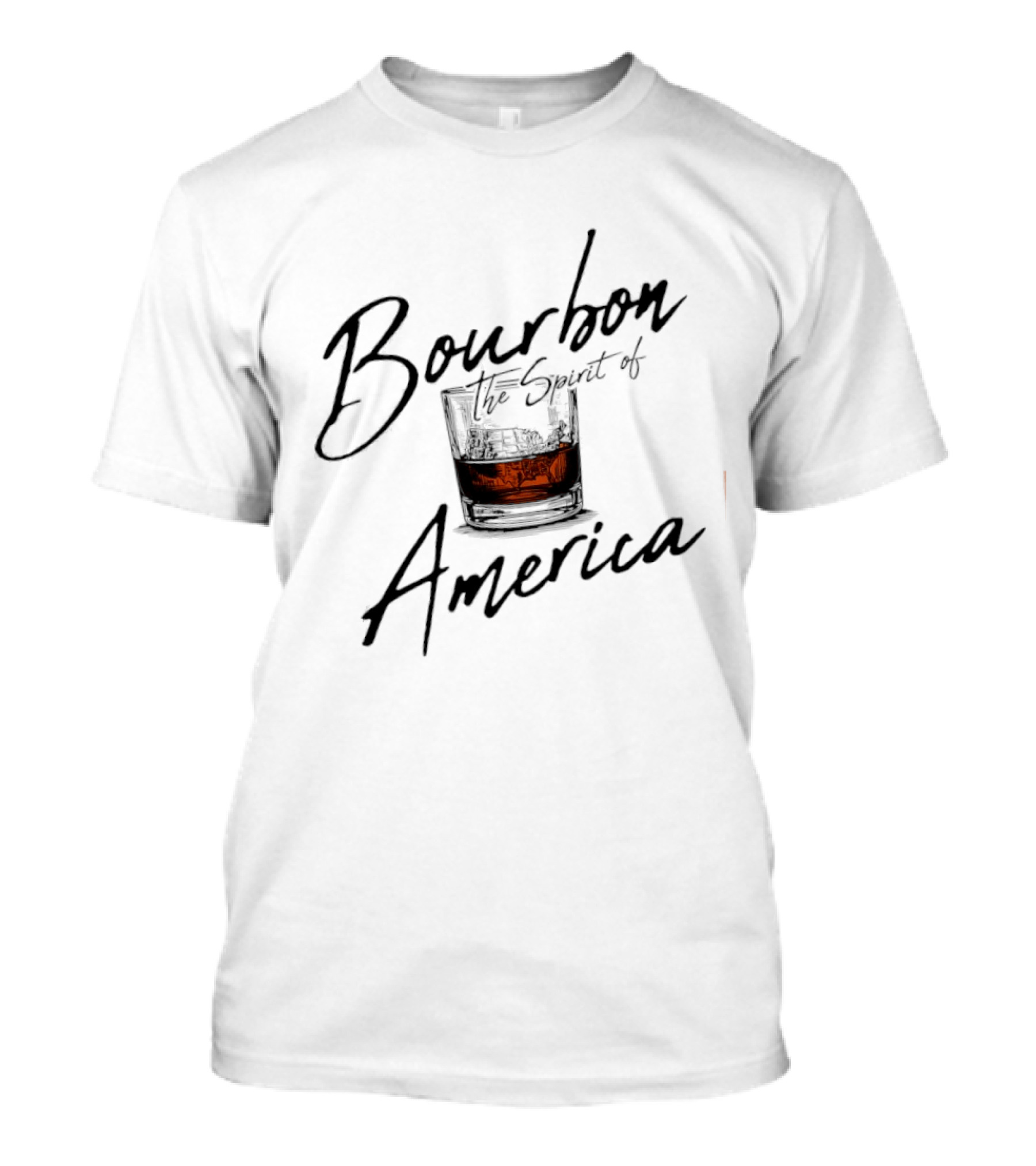 Bourbon The Spirit Of America Whiskey Glass T-Shirt