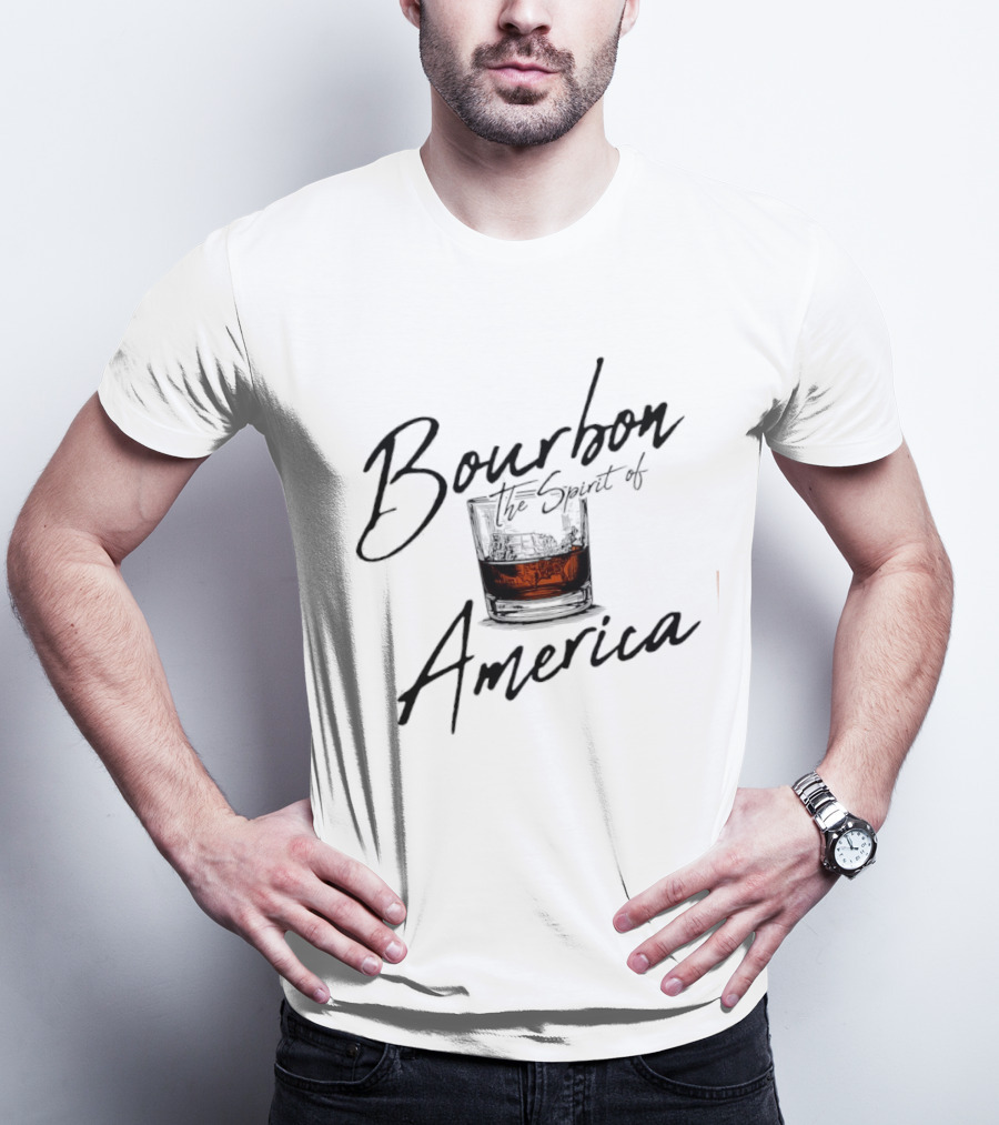 Bourbon The Spirit Of America Whiskey Glass T-Shirt