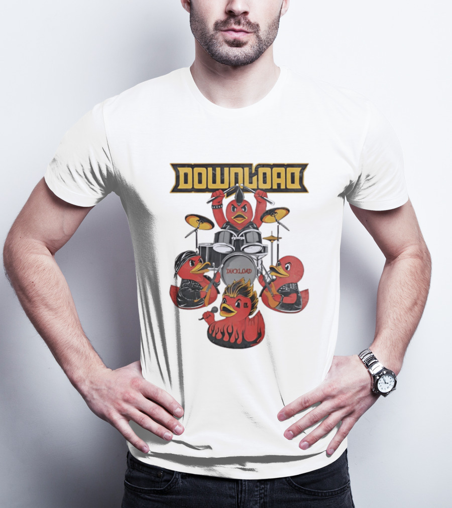 Download Festival Duck Band Rock Drummers T-Shirt