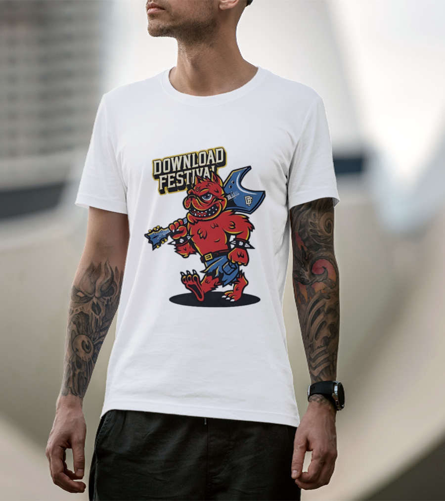 Download Festival Hellhound Character With Guitar T-Shirt