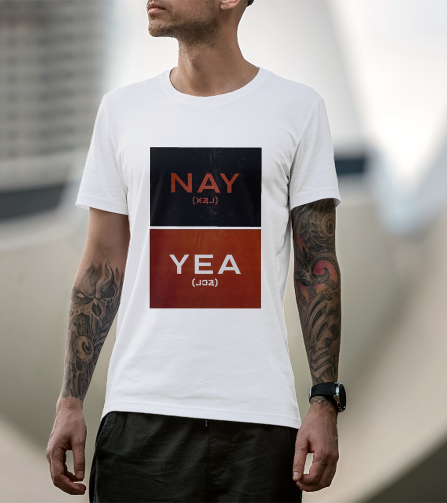 Nay Yea Minimalist Affirmation Negation Optical Illusion T-Shirt
