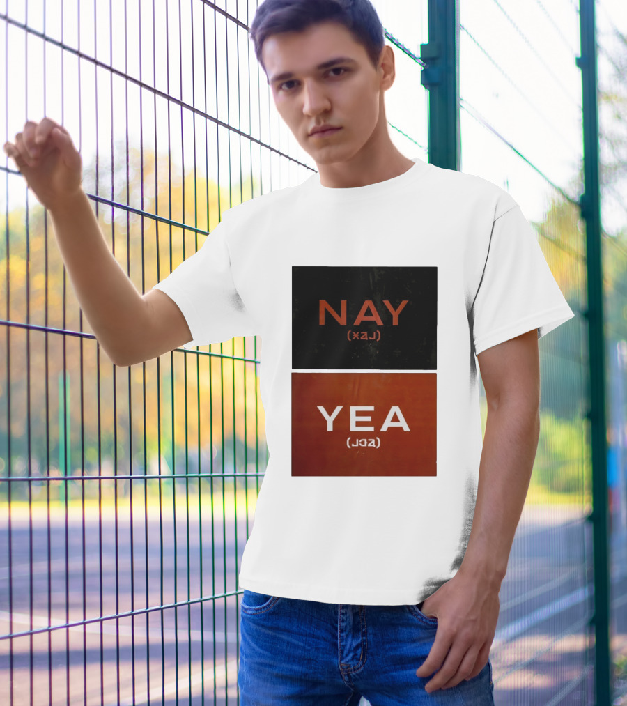 Nay Yea Minimalist Affirmation Negation Optical Illusion T-Shirt