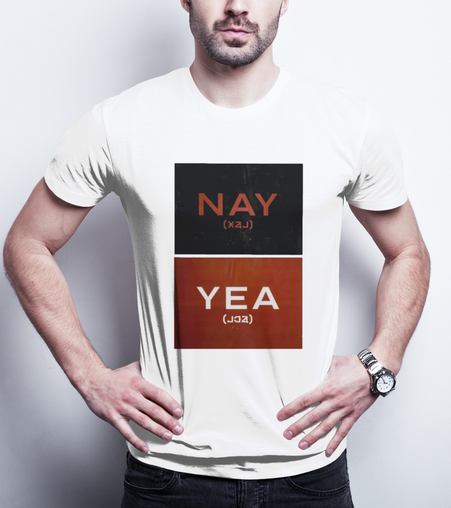 Nay Yea Minimalist Affirmation Negation Optical Illusion T-Shirt