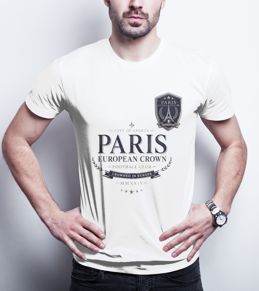 Paris City Of Light European Crown Football Club T-Shirt